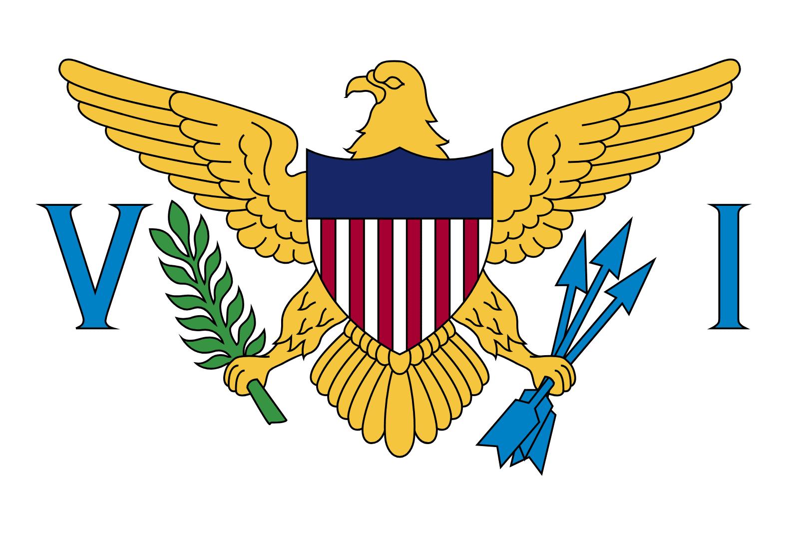 Bandera de las Islas Vírgenes de los Estados Unidos | Banderas-mundo.es